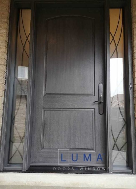 Fiberglass Door with Wrought Iron Glass Design ☑️ Entry Doors