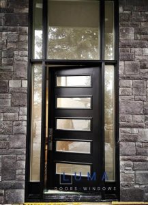 Modern Steel Door with Novatech Soft Glass Design ☑️ Steel Entry Door