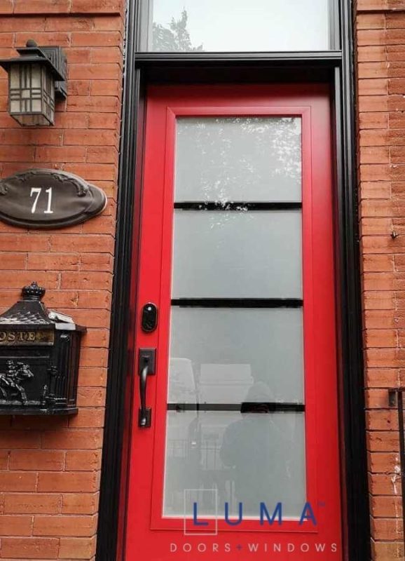 Red Steel Door with Black Frame ☑️ Steel Entry Door Online