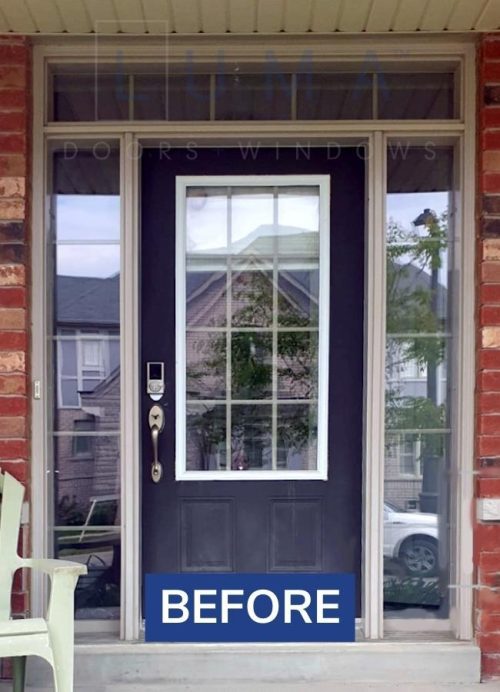 Modern Red Steel Entry Door Richmond Hill ☑️ Luma Doors + Windows