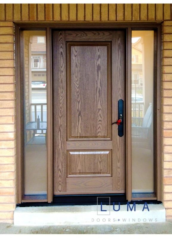 Wood Textured Elegant Fiberglass Front Door ☑️ LUMA Doors + Windows