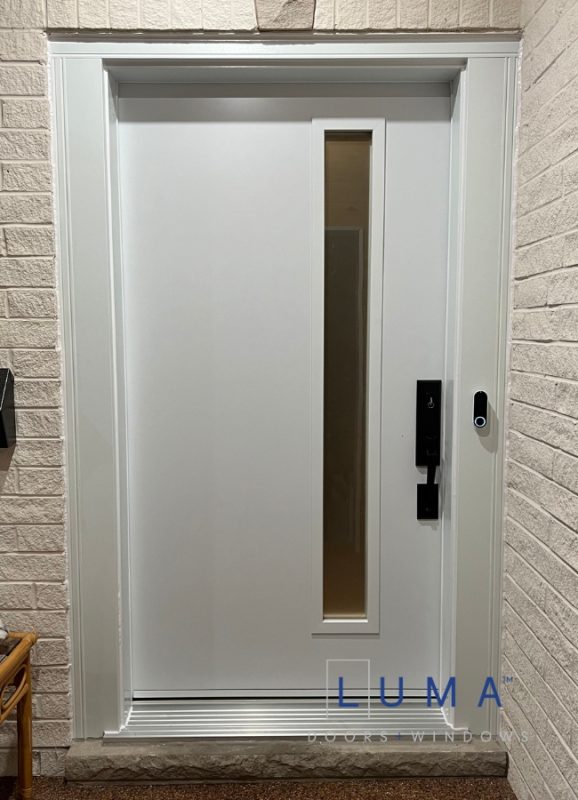 White Steel Entry Door with a Narrow Lite | LUMA Doors
