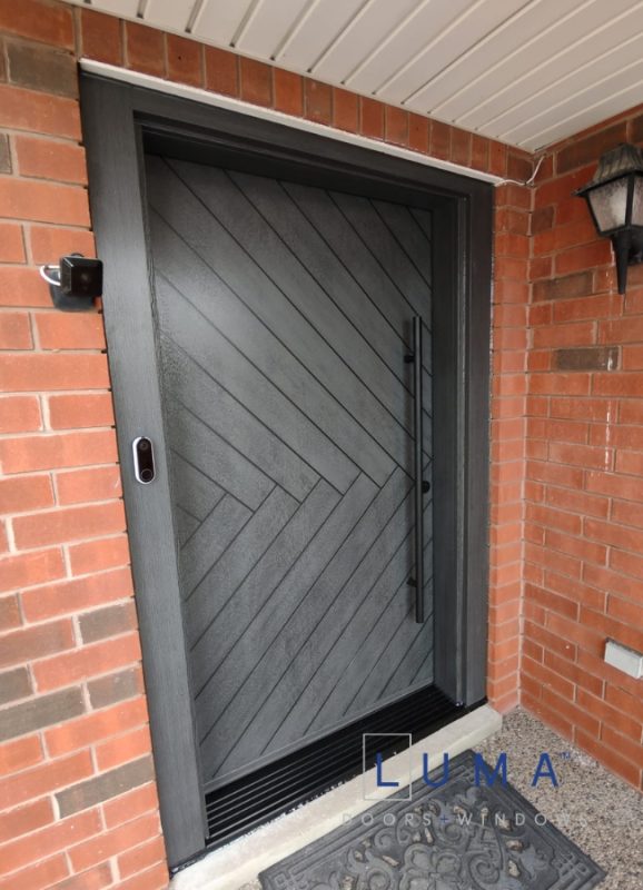 Product | Modern Single Entry Door with Herringbone Pattern