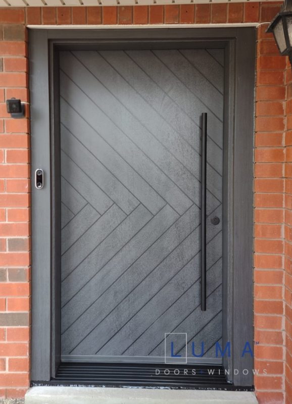 Product | Modern Single Entry Door with Herringbone Pattern